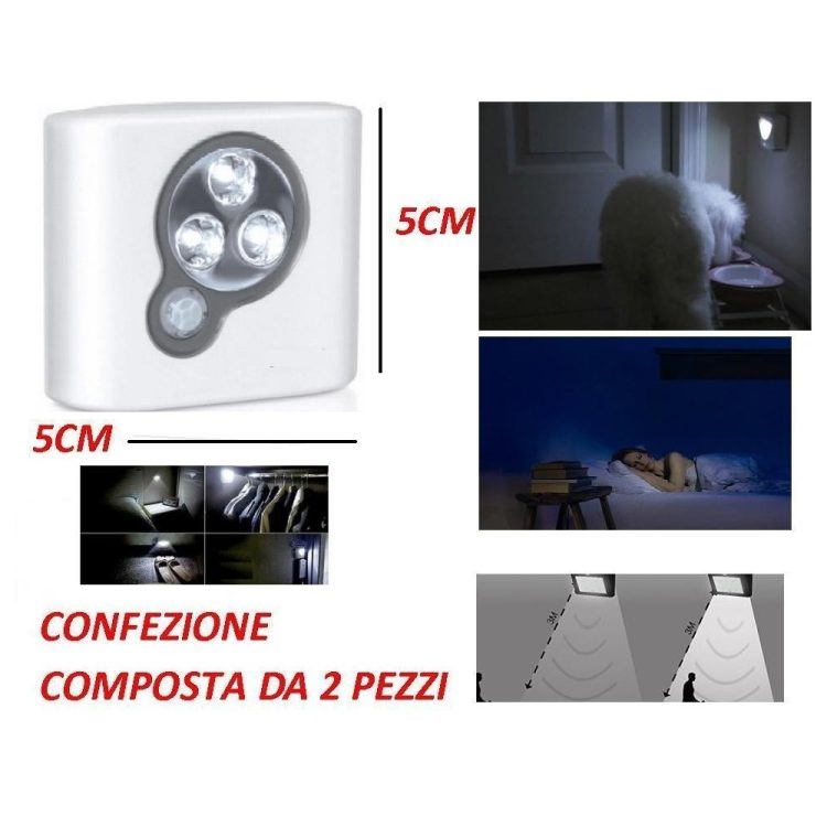 MINI LAMPADA PUNTO LUCE A BATTERIA A LED CON SENSORE DI MOVIMENTO PIR ... MINI LAMPADA PUNTO LUCE A BATTERIA A LED CON SENSORE DI MOVIMENTO PIR ...